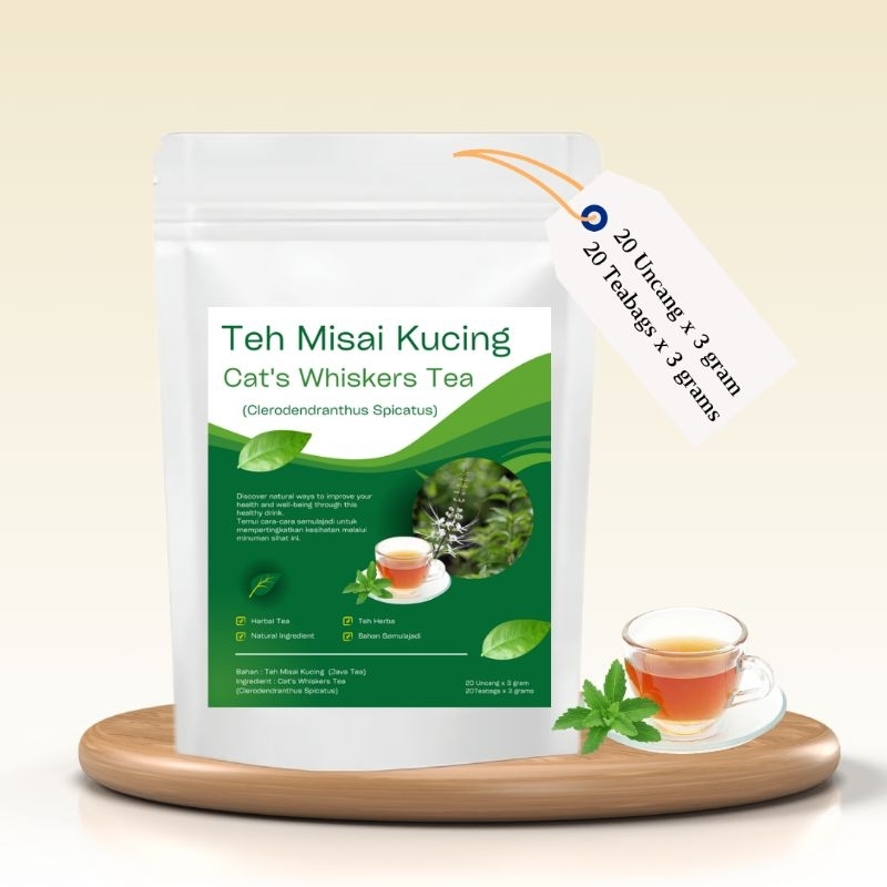 Teh Misai Kucing Tulen (20 Uncang x 3 gram) / Pure Java Tea (Cat's ...