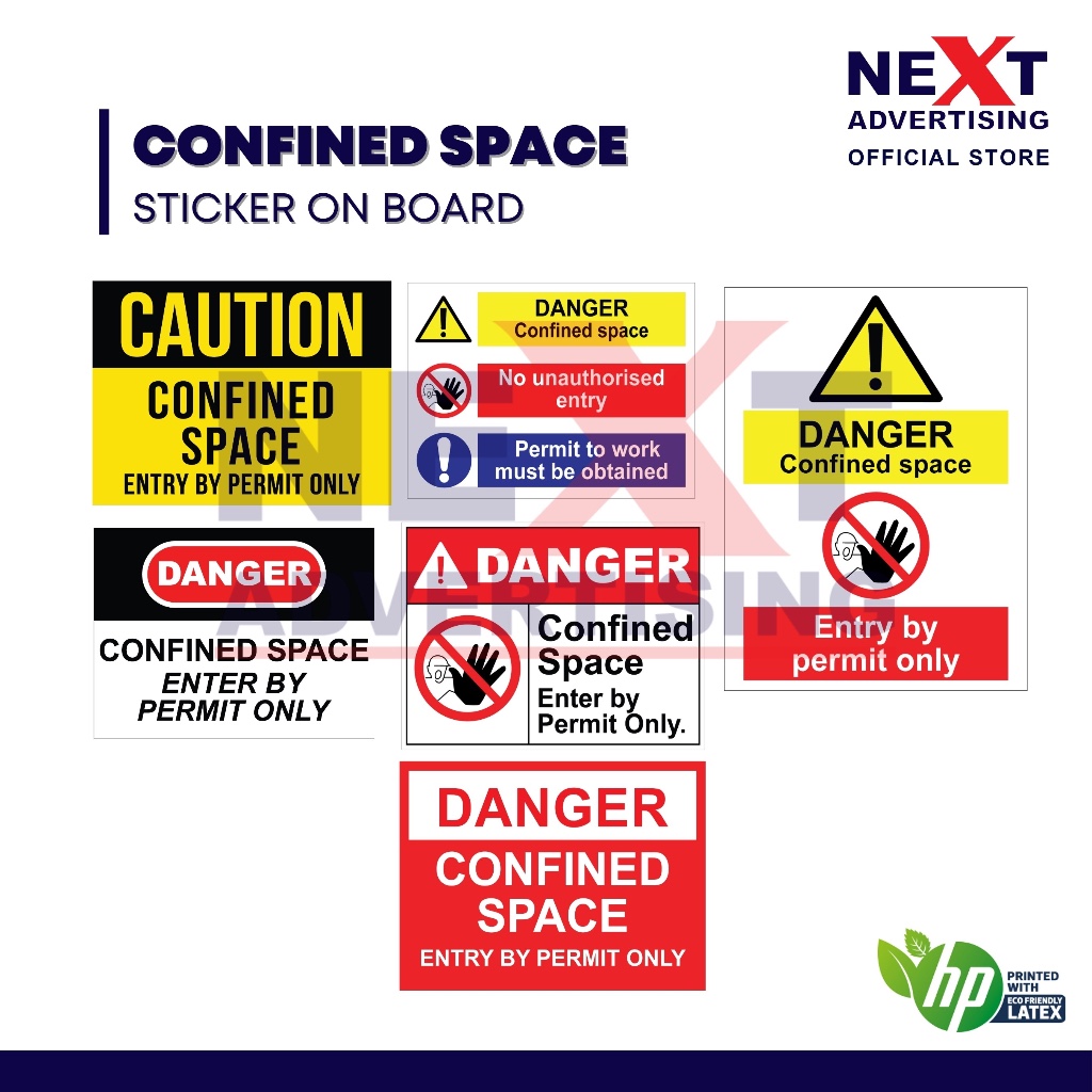 Danger Confined Space Enter By Permit Only Safety Signage Sticker on ...