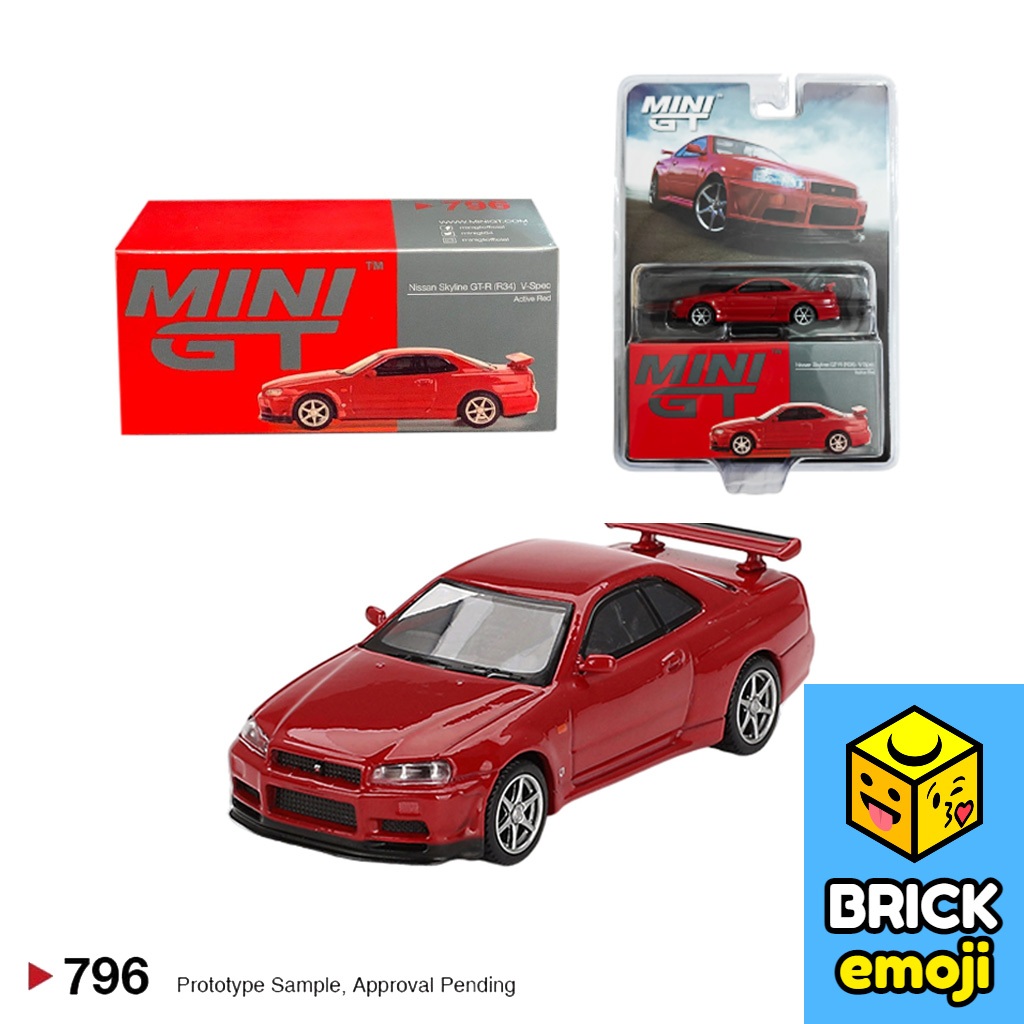Mini GT 796 Nissan Skyline GT-R (R34) V-Spec Active Red 1/64 (Box/Blister) | Shopee Philippines
