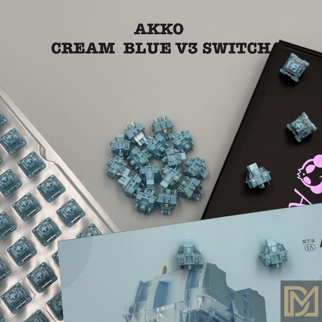Akko Creamy Blue Pro Switch 5 pin Tactile POM Cream Switches Mechanical ...