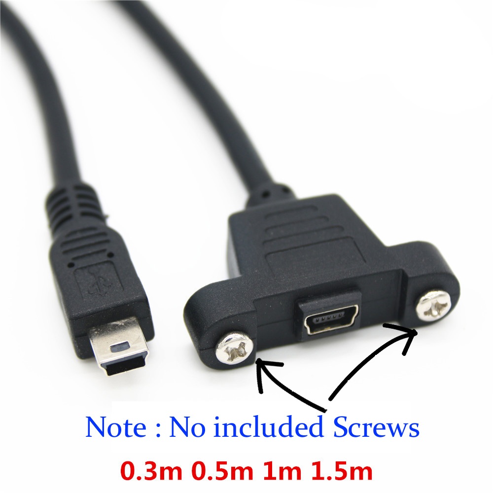 Mini 5 Pin USB Male to Mini 5 Pin Usb Female Panel Mount Extension ...