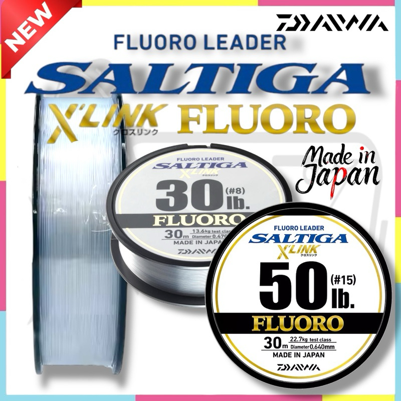 2025 DAIWA SALTIGA X’LINK FLUOROCARBON 30M FLUORO LEADER CROSS LINK 100% TALI HANTU FISHING LINE ...