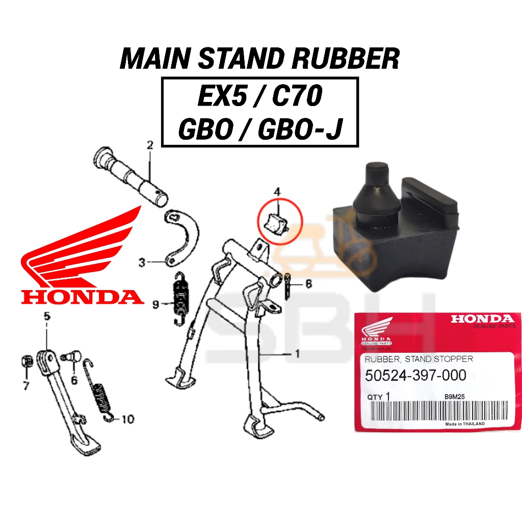 HONDA EX5 C70 GBO GBOJ MAIN STAND RUBBER DOUBLE STAND RUBBER DAMPER ...