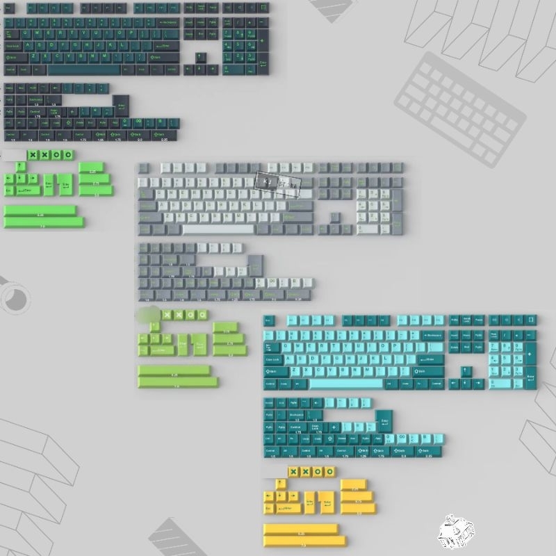 Gmk Dual-Color Lime / Retrocast / Wavez Cherry Profile Keycaps Unique ...