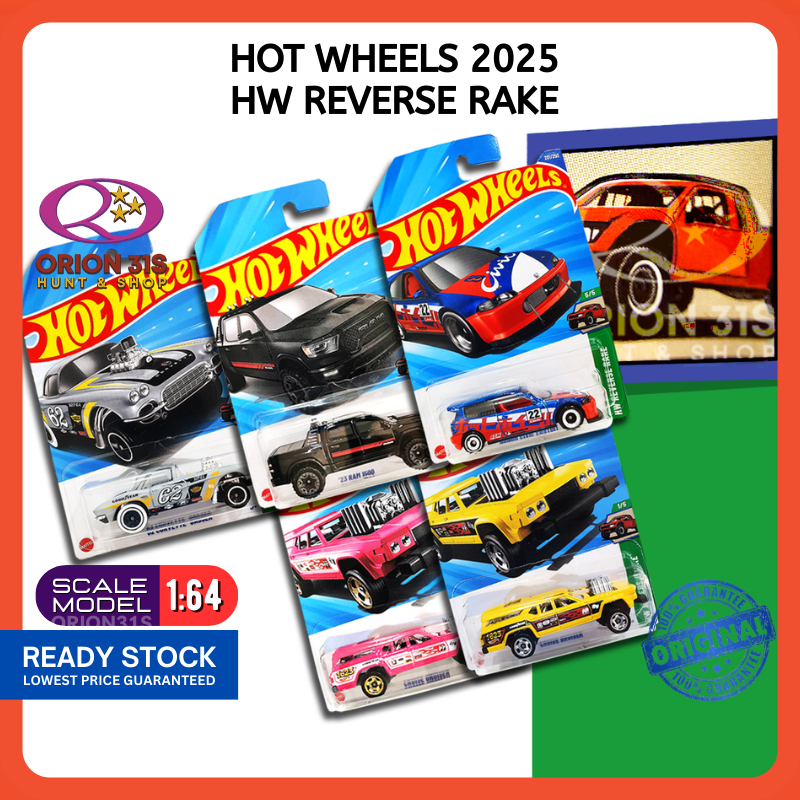 Hot Wheels 2025 HW Reverse Rake Honda Civic Custom/ 62 Corvette Gasser ...