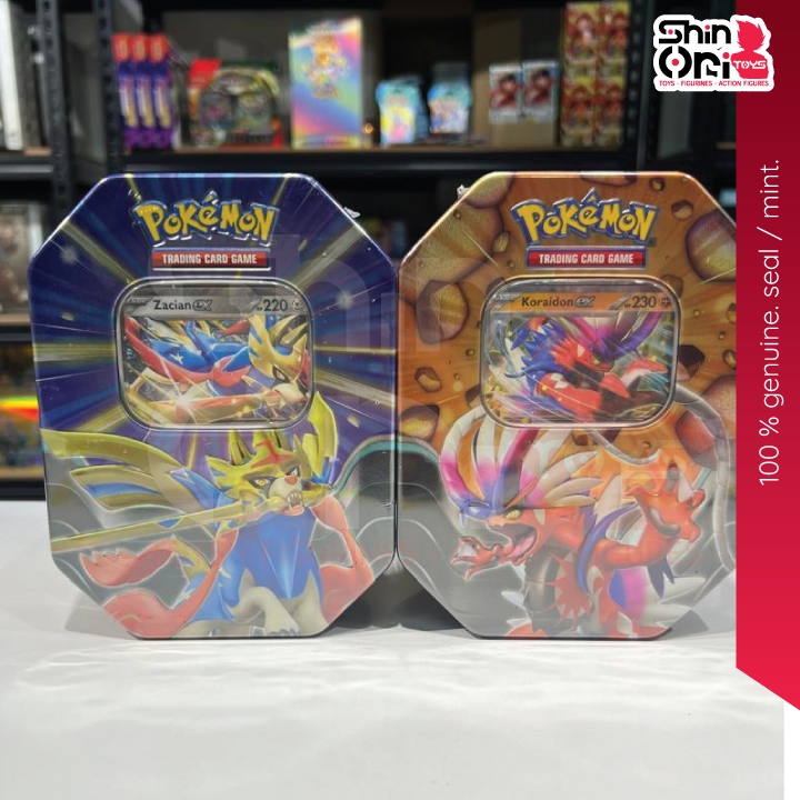 Pokemon TCG Koraidon & Zacian Ex Slashing Legends Tin [TCG] 4 Booster ...