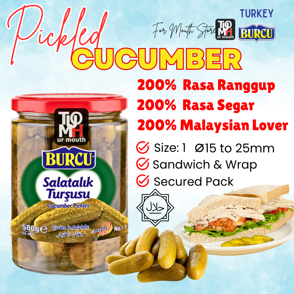 580gm Burcu Cucumber Pickle Pickles Gherkin Halal Pickled Cucumber ...