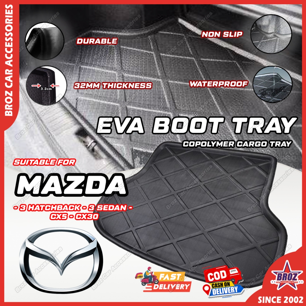 For MAZDA EVA Boot Tray Dulang But Kereta Copolymer Car Luggage Cargo Trunk Tray Mazda 3 CX5 ...