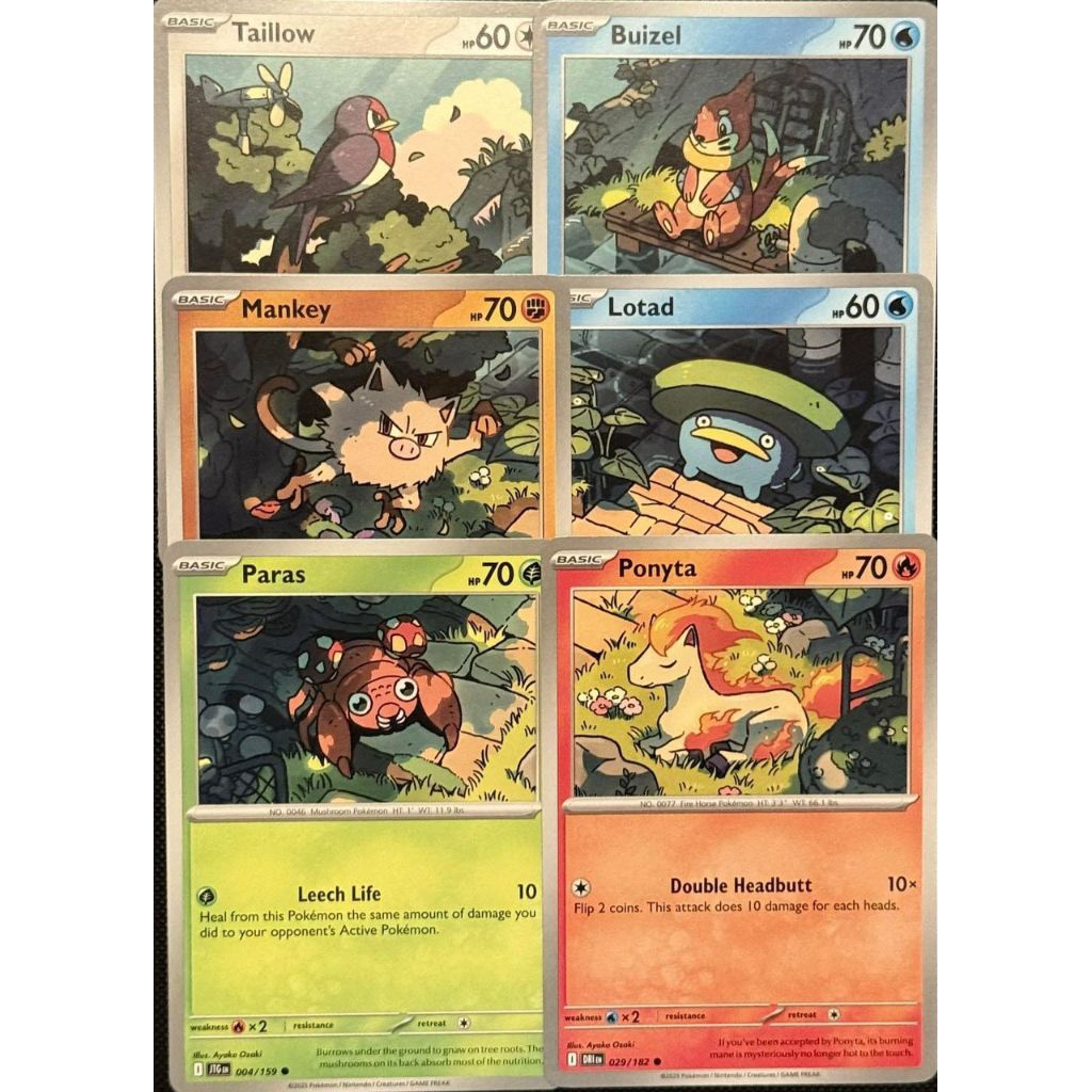 Pokemon Card TCG: SV10 Destined Rivals: Ponyta 029/182 Mankey 090/182 ...