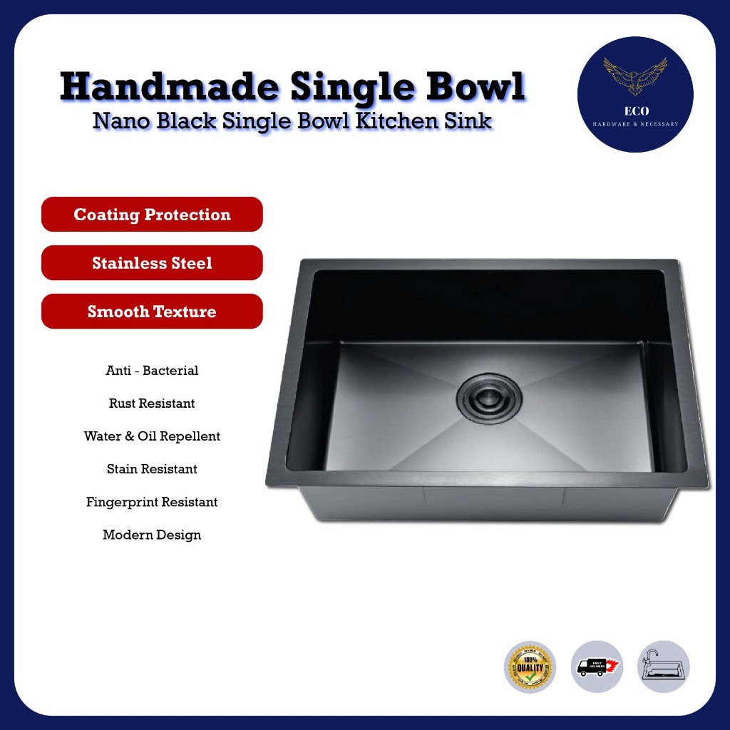 MITACO Stainless Steel Honey Comb Handmade Nano Sinki Dapur Bowl ...