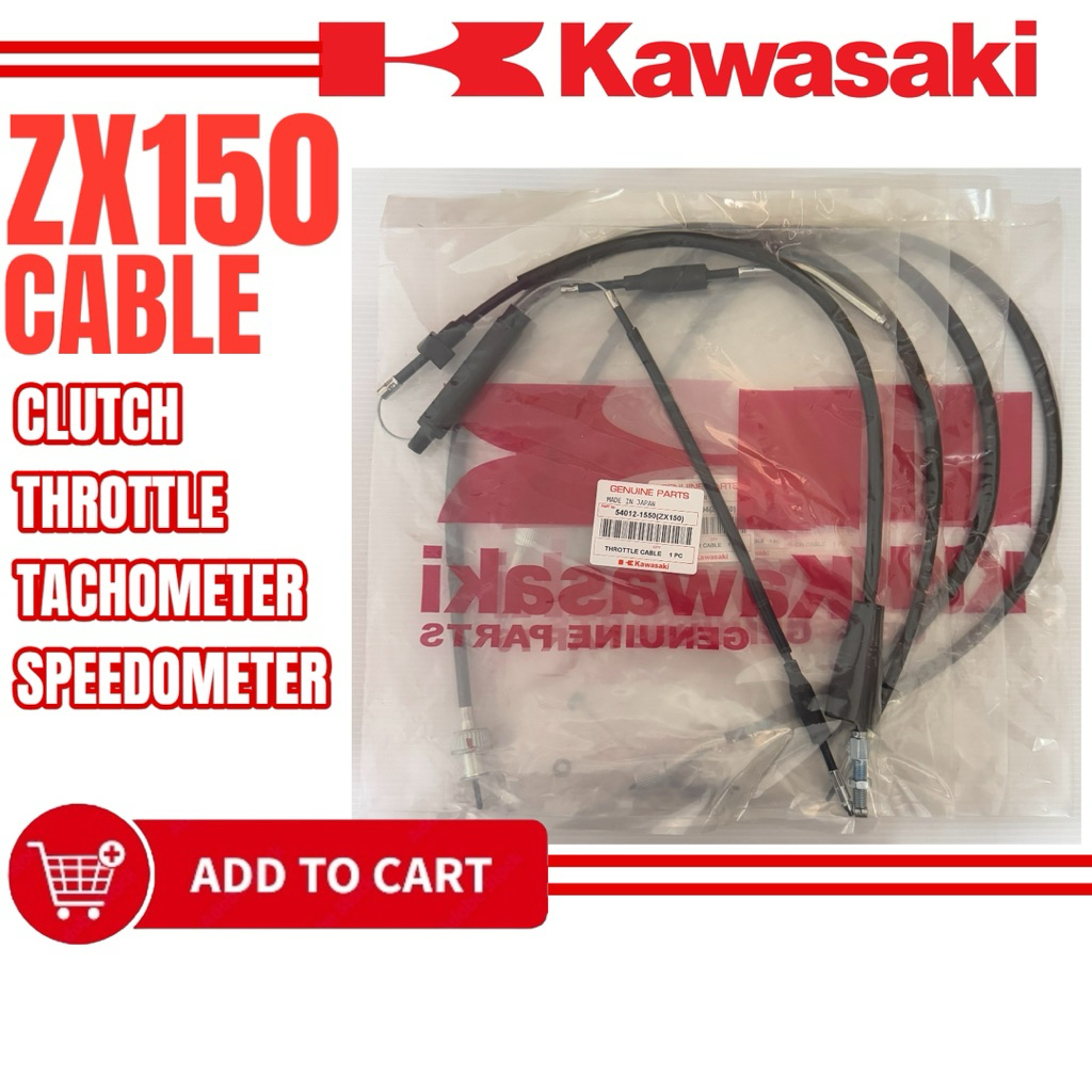 KAWASAKI ZX150 ZXR150 RR150 THROTTLE CABLE CLUTCH CABLE TACHOMETER ...