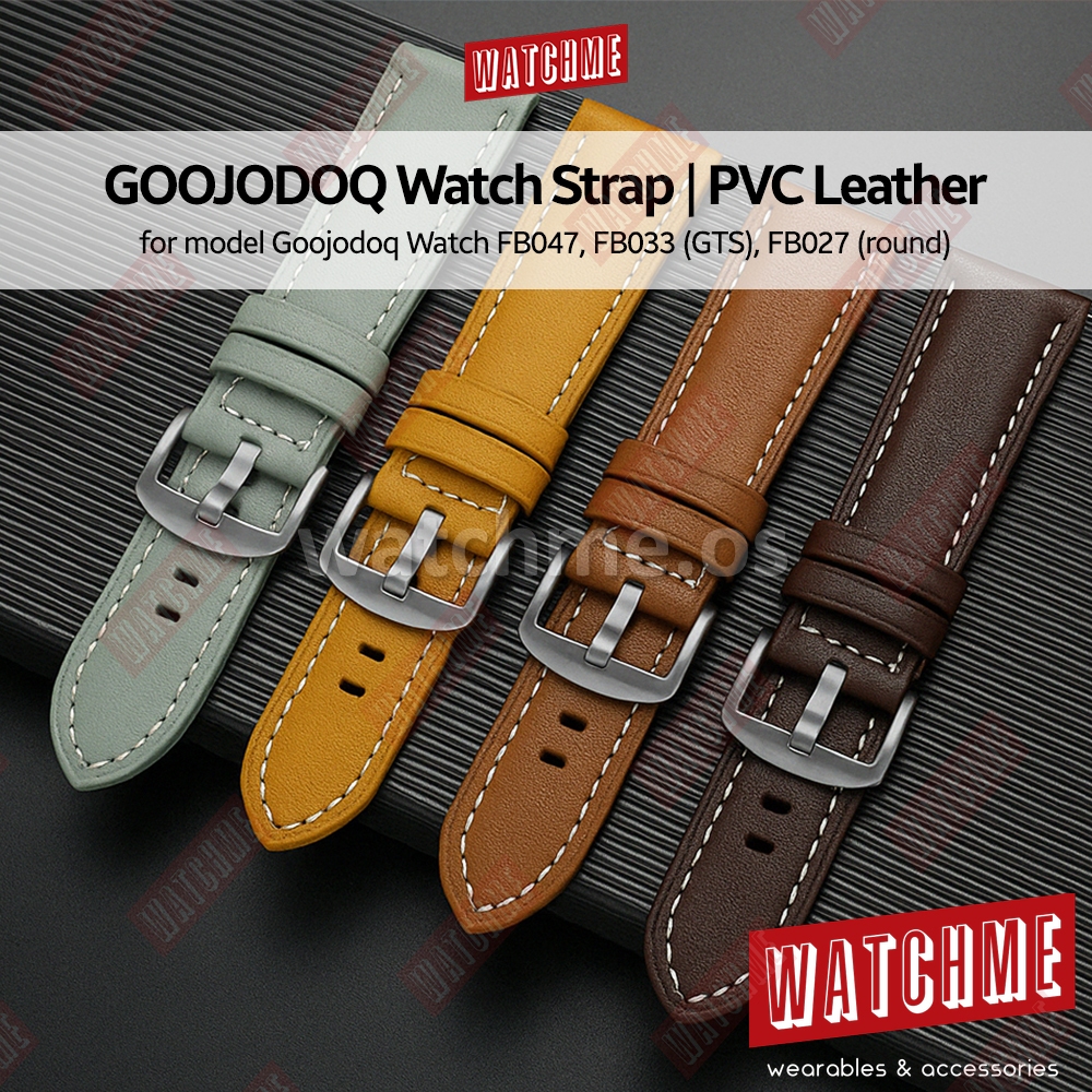 GOOJODOQ Watch Strap, PVC Leather 22mm 20mm, Stainless Steel Buckle ...