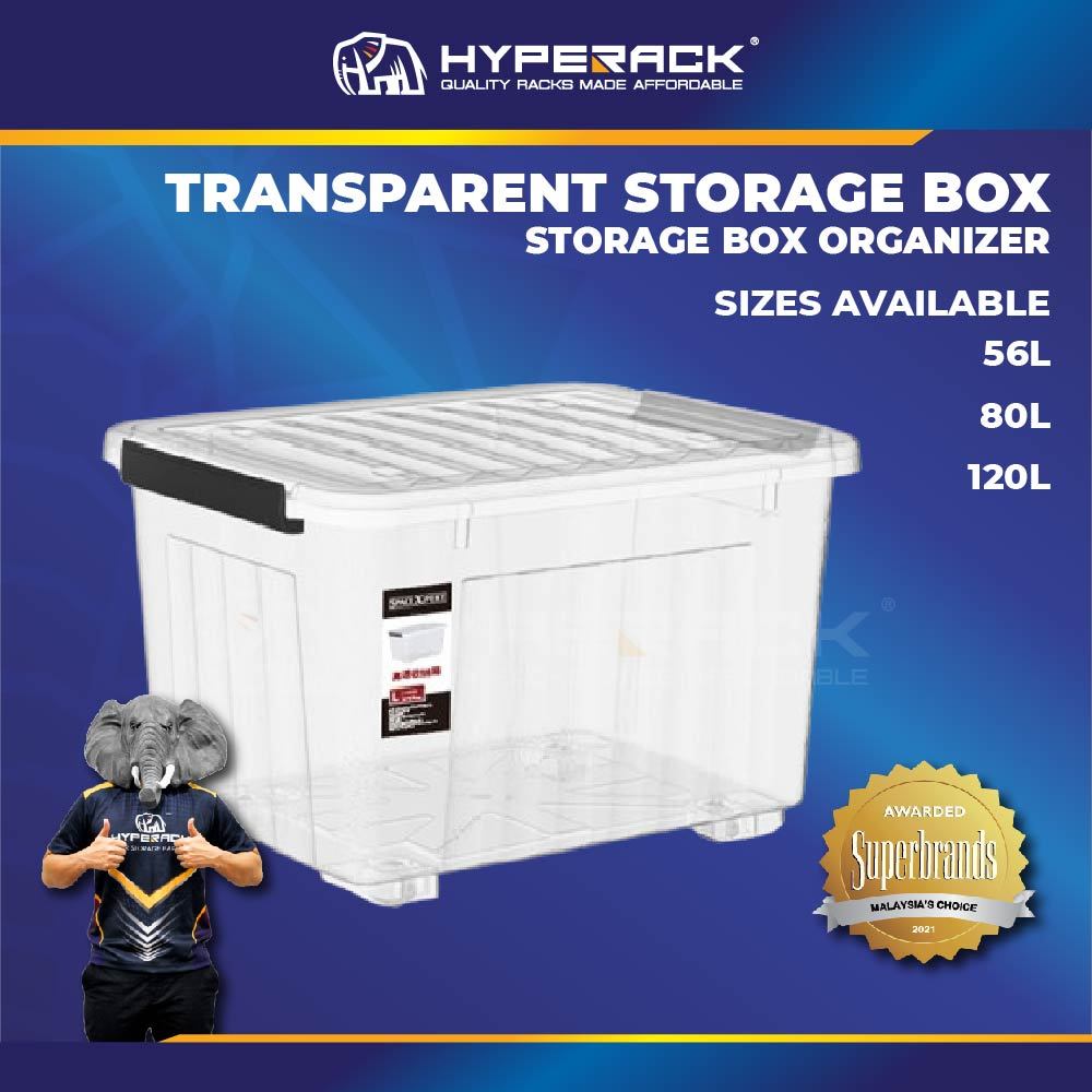 HYPERACKTM️ Storage Box Plastic Transparent Organizer Store Room With ...