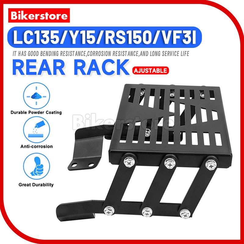 LC135 Y15 RS150 VF3I SYM Ajustable Rear Rack Foldable Heavy Duty Top ...