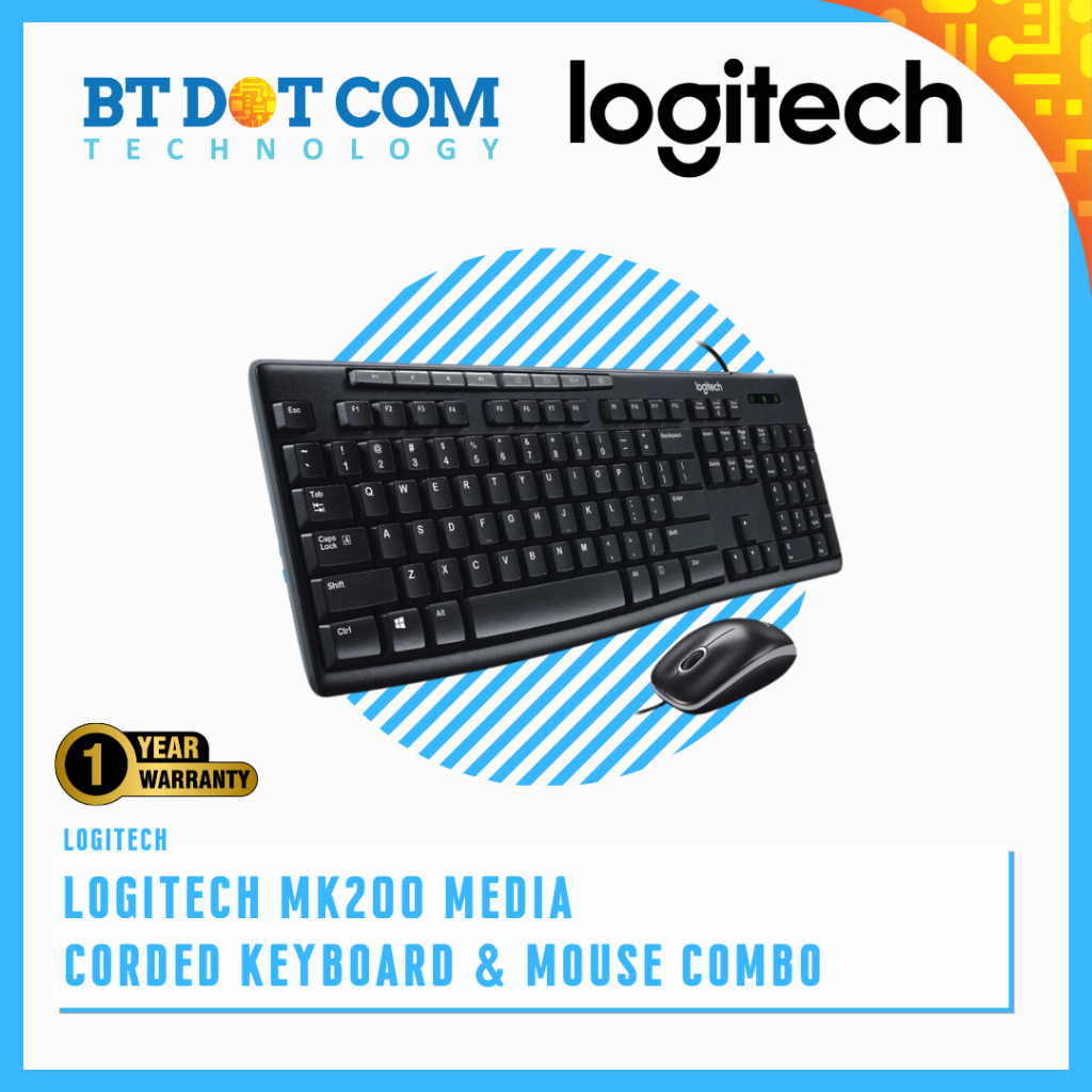 Btdc Logitech Mk200 Media Corded Keyboard And Mouse Combo Shopee Philippines