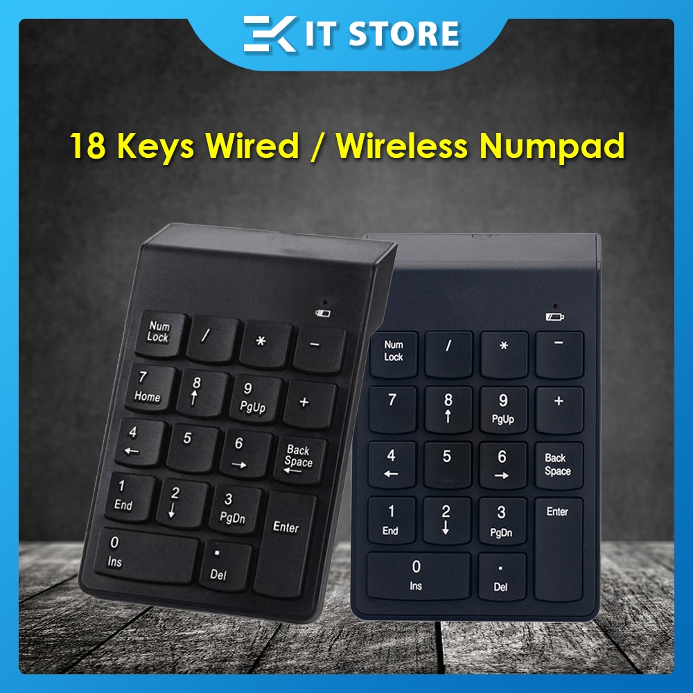 Mini Portable 18 Keys Wired / Wireless Numeric Keypad External Number ...