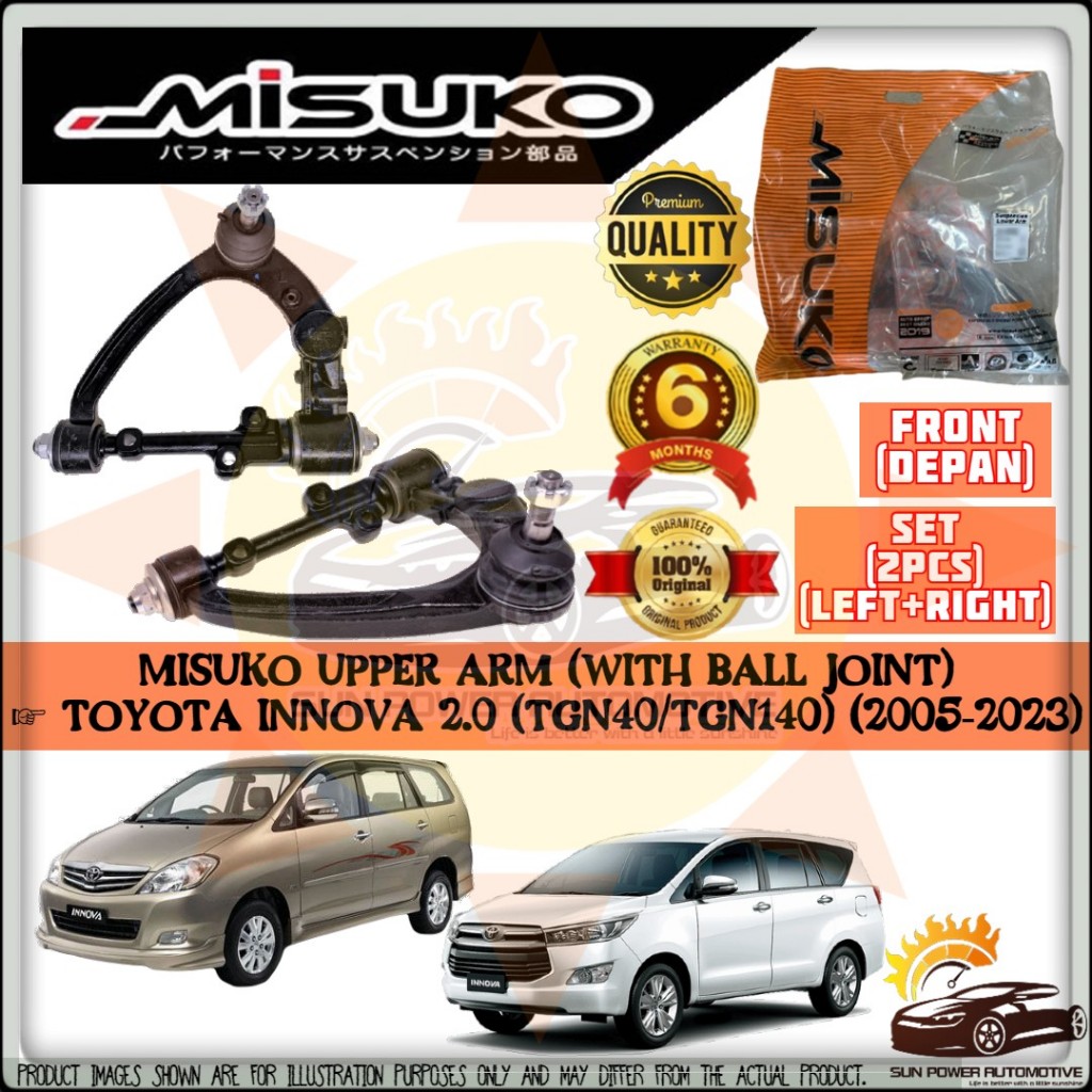 Toyota Innova 2.0 TGN40 / TGN140 (2005-2023) MISUKO UPPER ARM SET ...