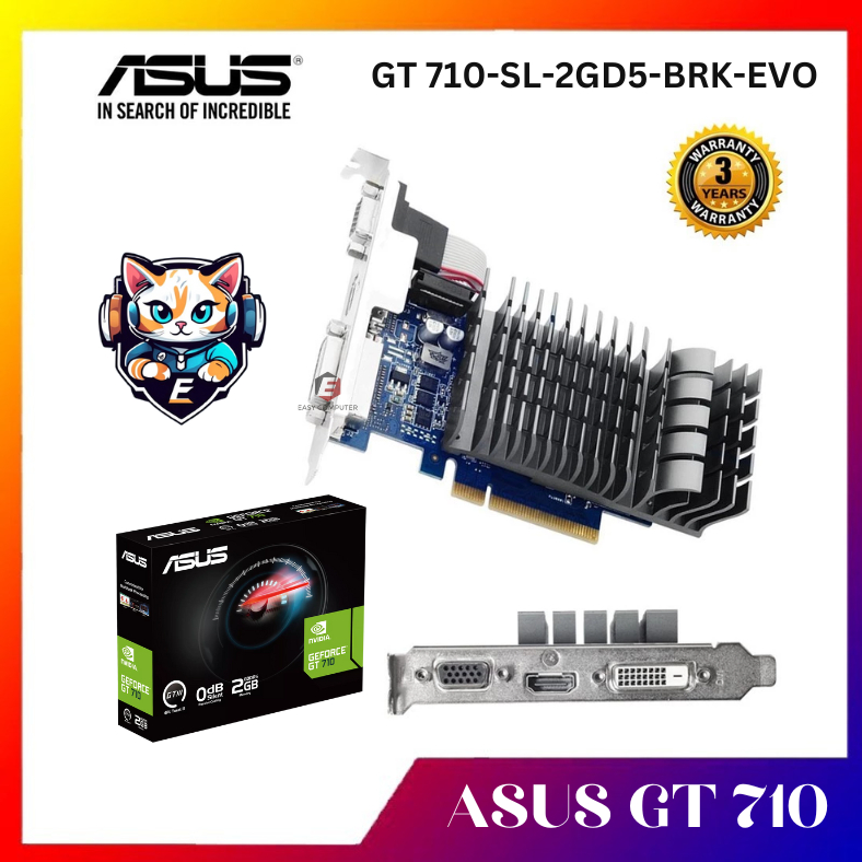 Asus GeForce GT 710 2GB GDDR5 EVO Low Profile Graphic Card (GT710-SL-2GD5-BRK-EVO) | Shopee ...