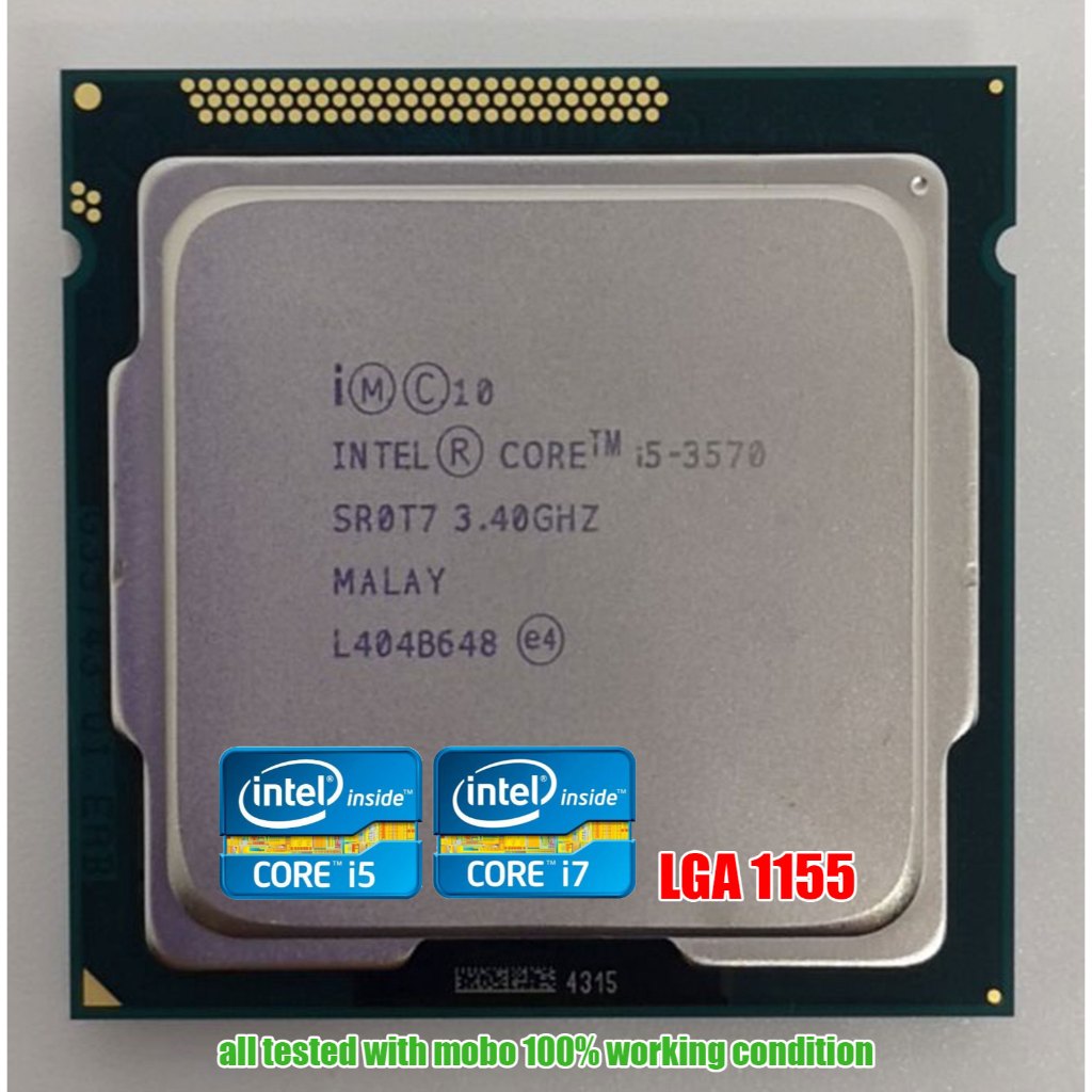 Used Intel CoreTM i3/i5/i7 CPU Processor / LGA1155 / 4 Core 4 Thread ...