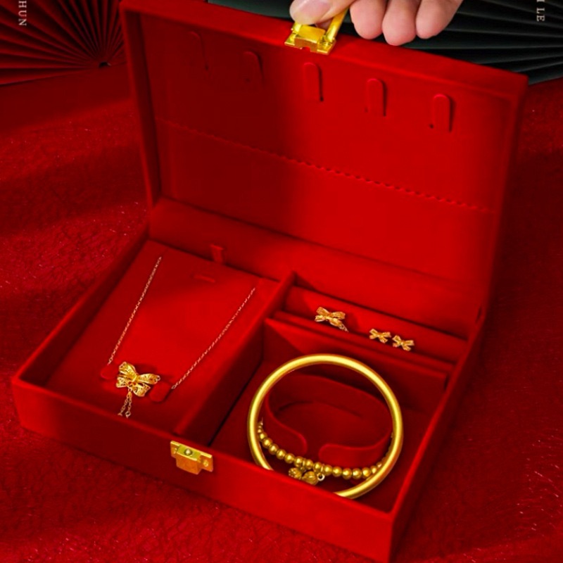 Four Points Gold Brocade BOX JEWELRY BOX DOWRY/WEDDING Supplies/WEDDING ...