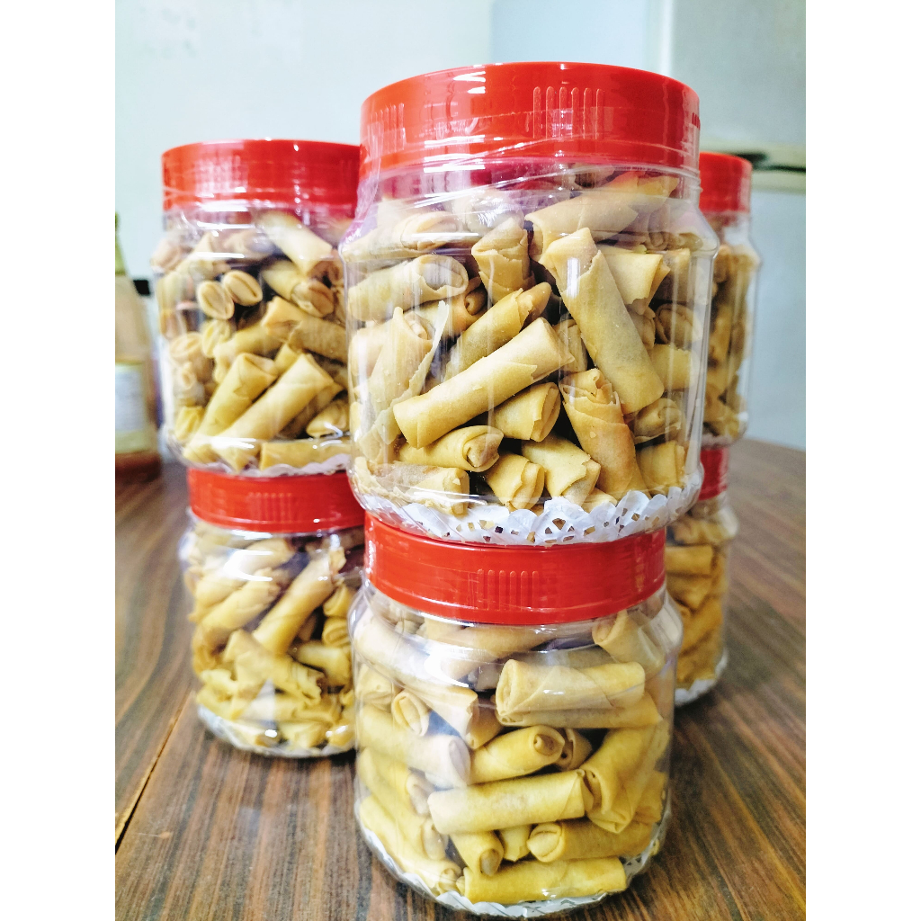 100% Homemade Shrimp Roll Popia Mini Udang+-350g CNY Biscuit New Year ...