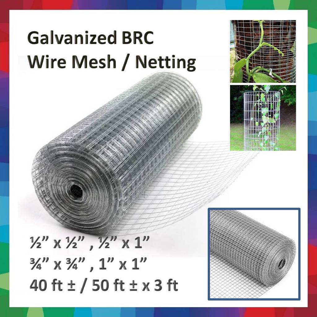 3 Feet x 40 Feet & 50 Feet Galvanized BRC Welded Iron Wire Mesh Net ...