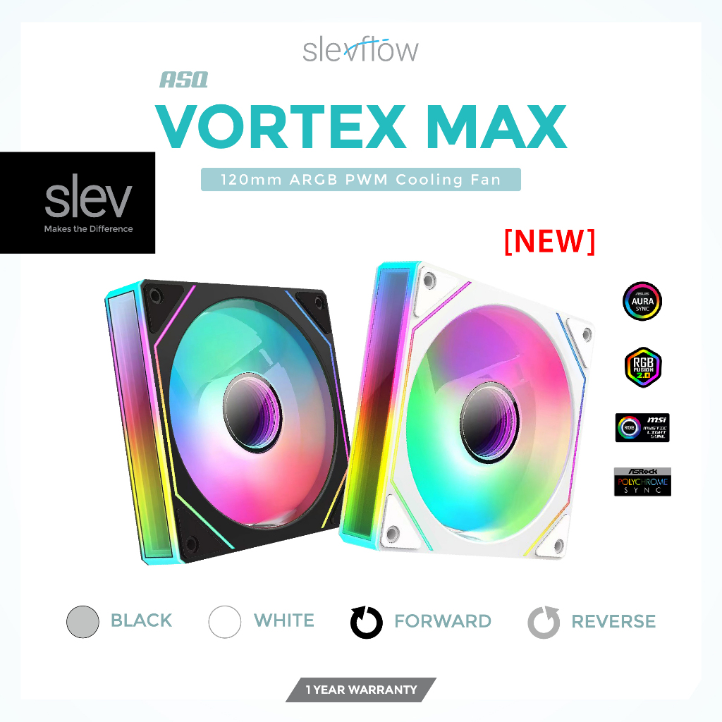 Slevflow ASQ Vortex Max PWM aRGB 12cm Fan | Shopee Philippines
