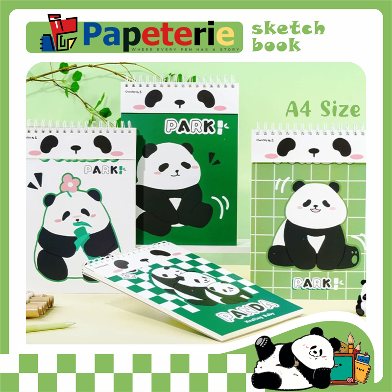 Papeterie-Cute Panda A4 Sketch Book Kids 120g 40 Sheet Hard Cover ...
