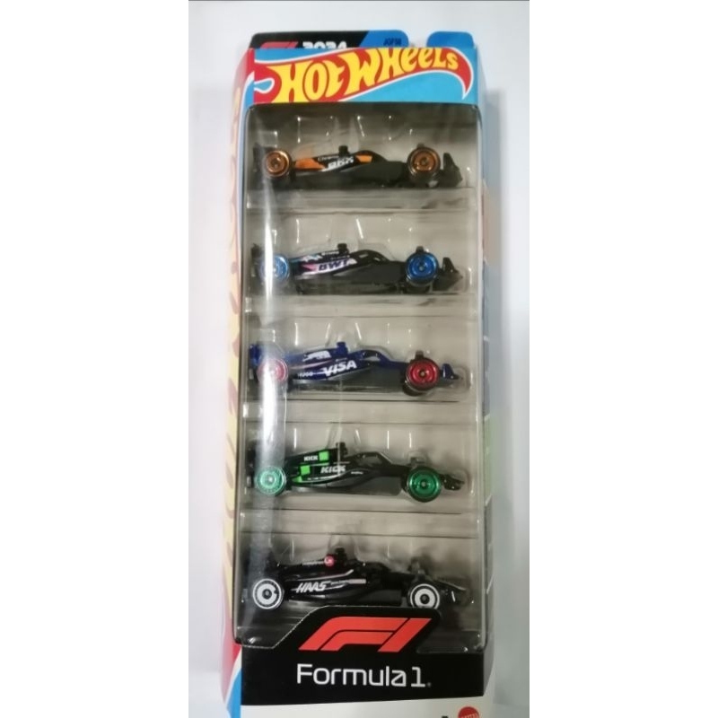 Hotwheels 5 CARS Pack Formula 1 McLaren, BWT, Visa RB, Kick/Sauber ...
