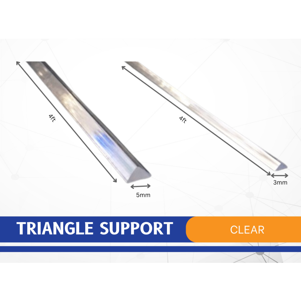 Clear Acrylic Triangle Support Stick 4FT - 5PCS | Shopee Philippines