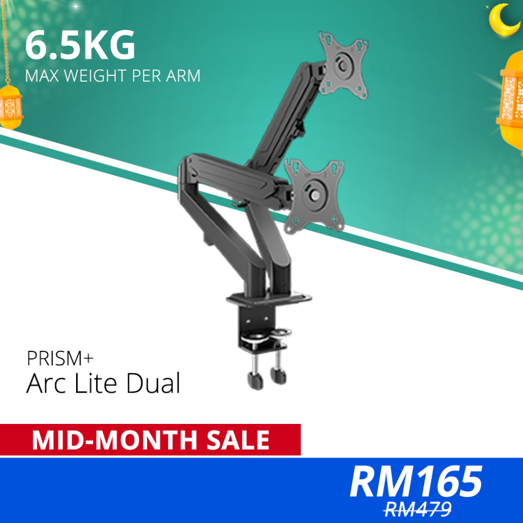 PRISM+ ARC LITE Dual Monitor VESA Monitor Arm | Shopee Philippines