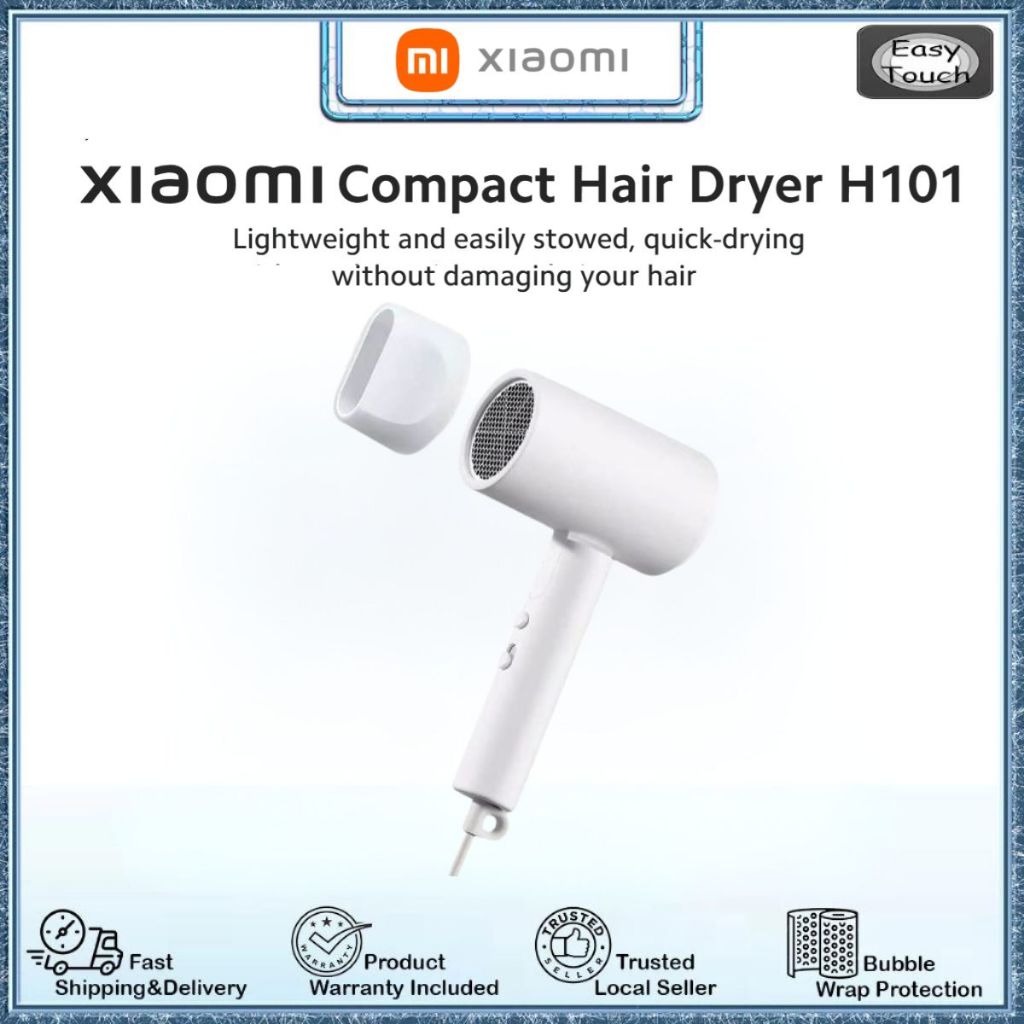 Xiaomi Compact Hair Dryer H101 15m/s High Air Flow 50 Million Negative ...