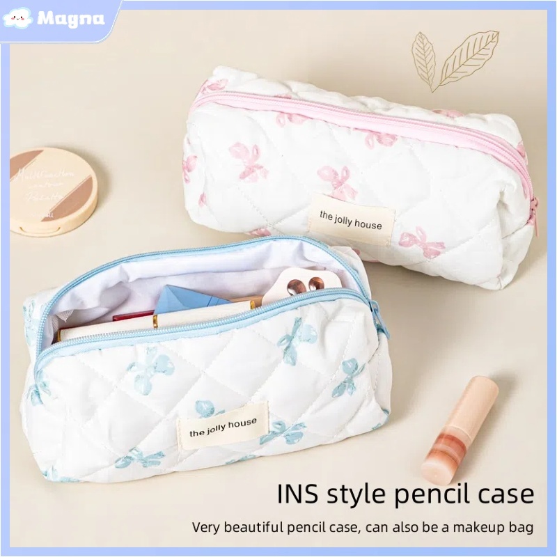Bow Large Capacity Pencil Container In Ins Used Cosmetic Bag Compact ...