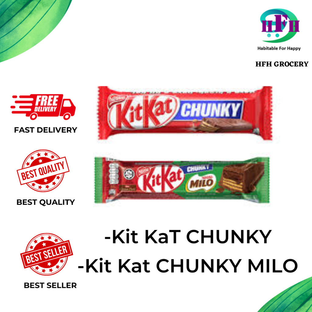 NESTLE KIT KAT CHUNKY & KIT KAT CHUNKY MILO (38g) | Shopee Philippines