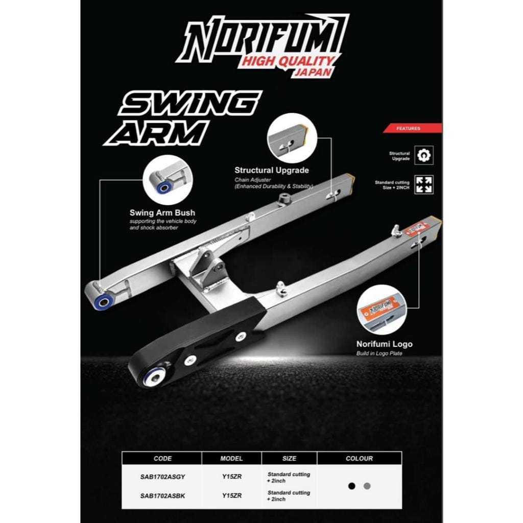 NORIFUMI SWING ARM ALLOY Y15 Y16 EXCITER150 155 SWINGARM STD CUTTING +2 ...