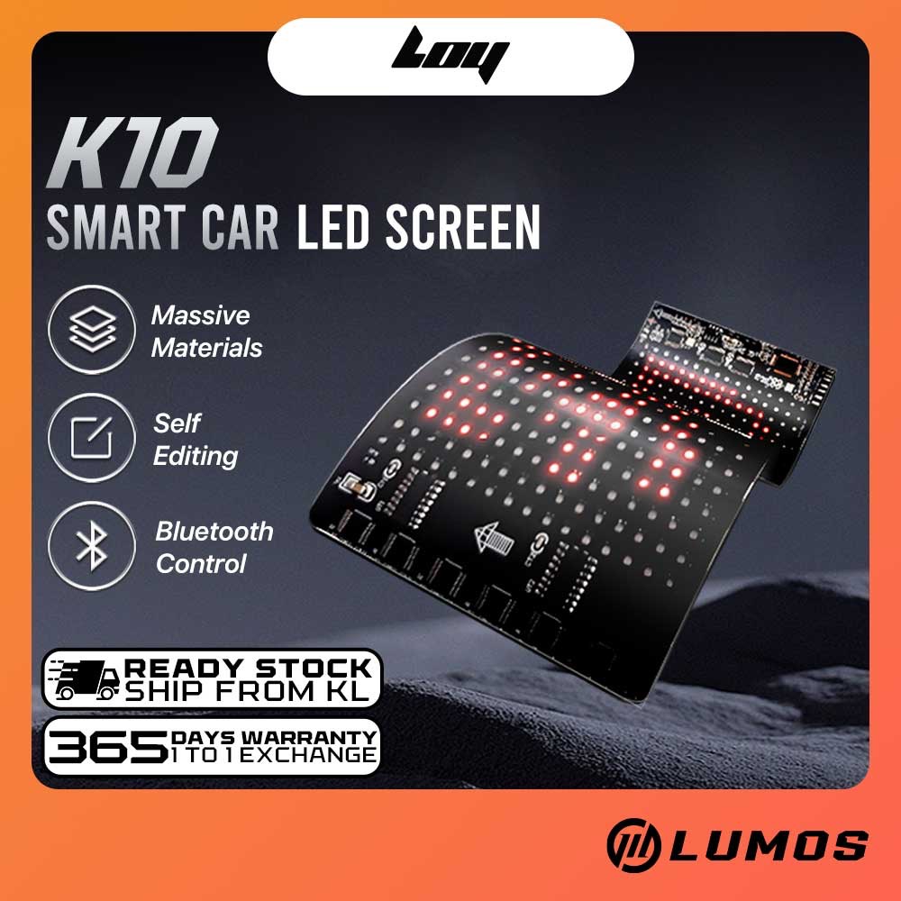 LOY K10 RGB Smart LED Pixel Car Screen Animation DIY Programmable ...