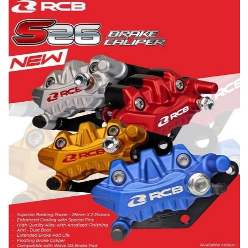 RCB CALIPER S26 S-26 2POT 2 POT FRONT BRAKE CALIPER BREK RACINGBOY ...