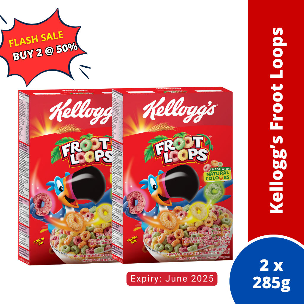 [Clearance] Kellogg’s Froot Loops Cereal 285g [Expiry: Jun 2025 ...
