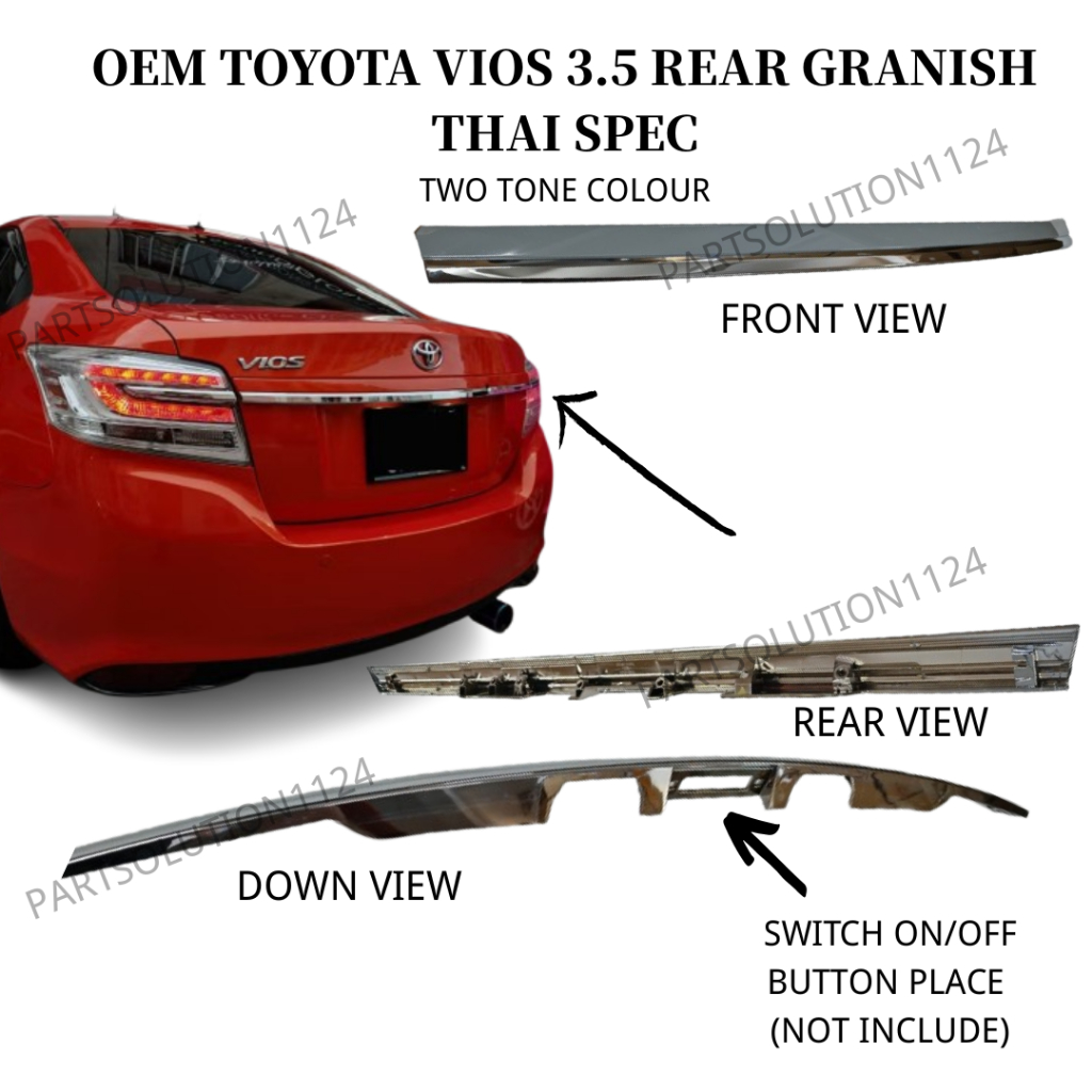 OEM TOYOTA VIOS 3.5 REAR GRANISH THAI SPEC (NO KEY HOLE) | Shopee ...
