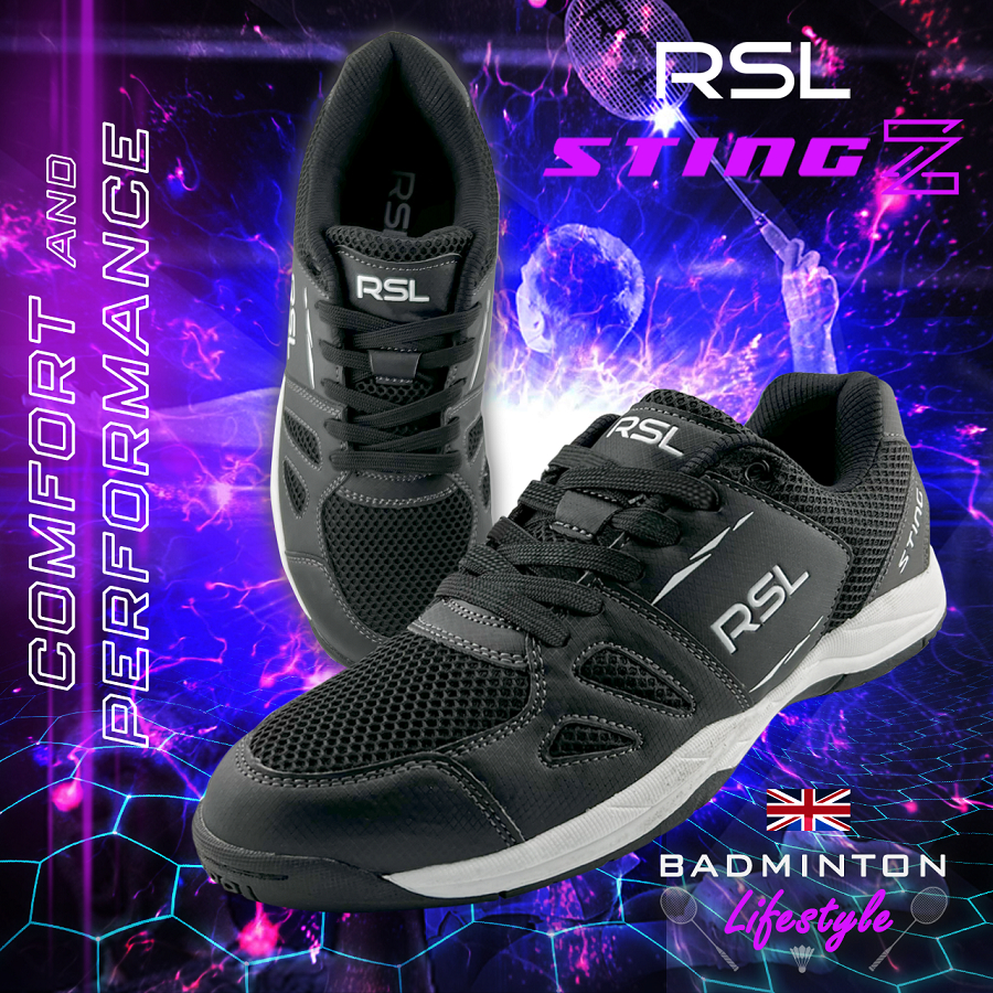 RSL STINGZ Badminton shoes Black/White | Shopee Philippines