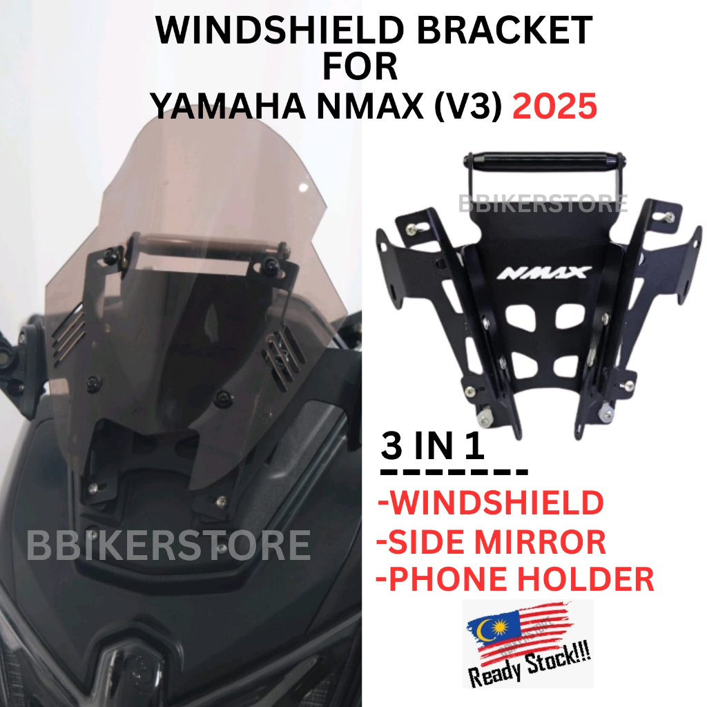 Yamaha NMAX 155 V3 2025 Multipurpose Bracket Windshield Side Mirror ...