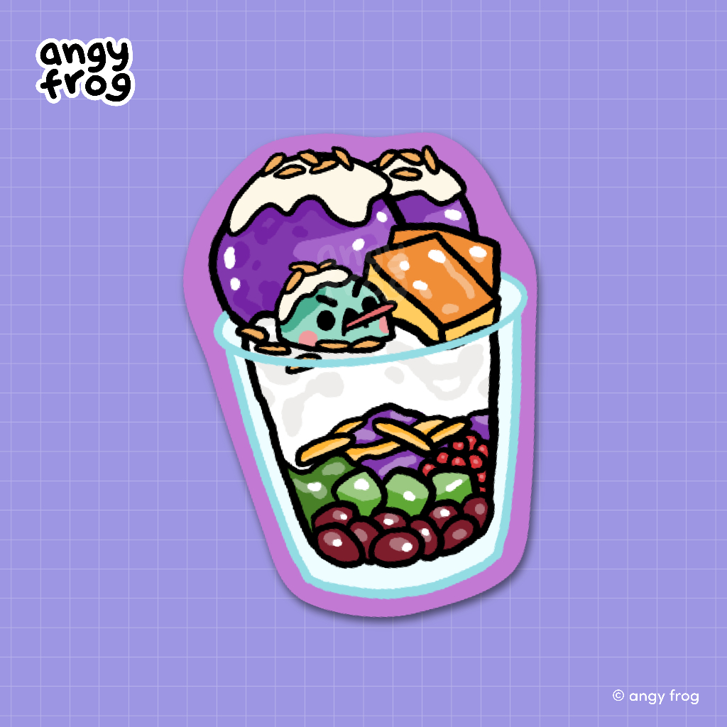 Angy Frog Halo-halo sticker | Shopee Philippines