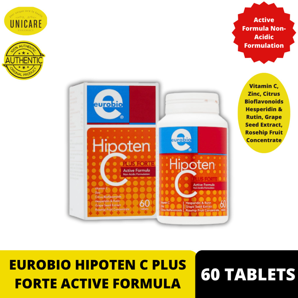 EUROBIO HIPOTEN C PLUS FORTE ACTIVE FORMULA 60 TABLETS | Shopee Philippines
