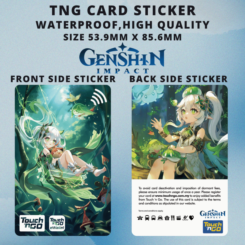 Genshin Impact Nahida - Card Sticker/Touch n Go Card Sticker Cover ...