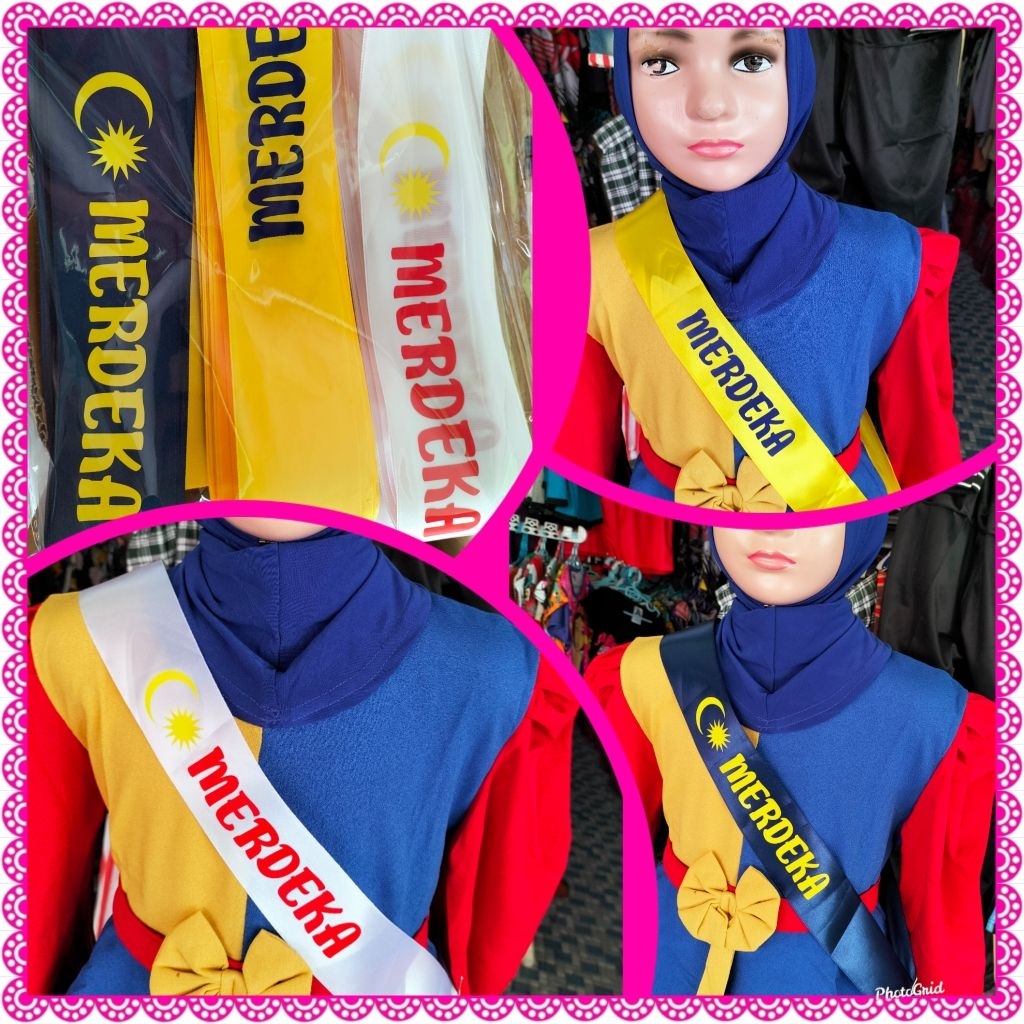 Merdeka boy's sash yellow and whitebiru | Shopee Philippines