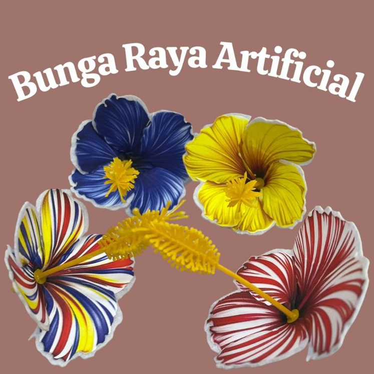 Felt Bunga Raya Artificial Merah/ Bunga Raya Merdeka/ Kain Felt ...