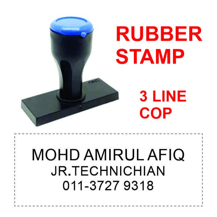Rubber Stamp ~ 3 LINES Cop Company / Cop nama / Bank Cop | Shopee ...
