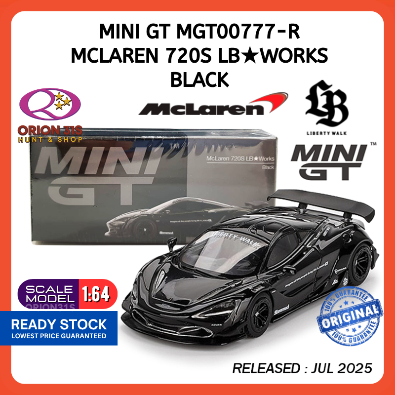 Mini GT 777 Mclaren 720S LB Works Black RHD MGT00777-R TSMMODEL Diecast ...