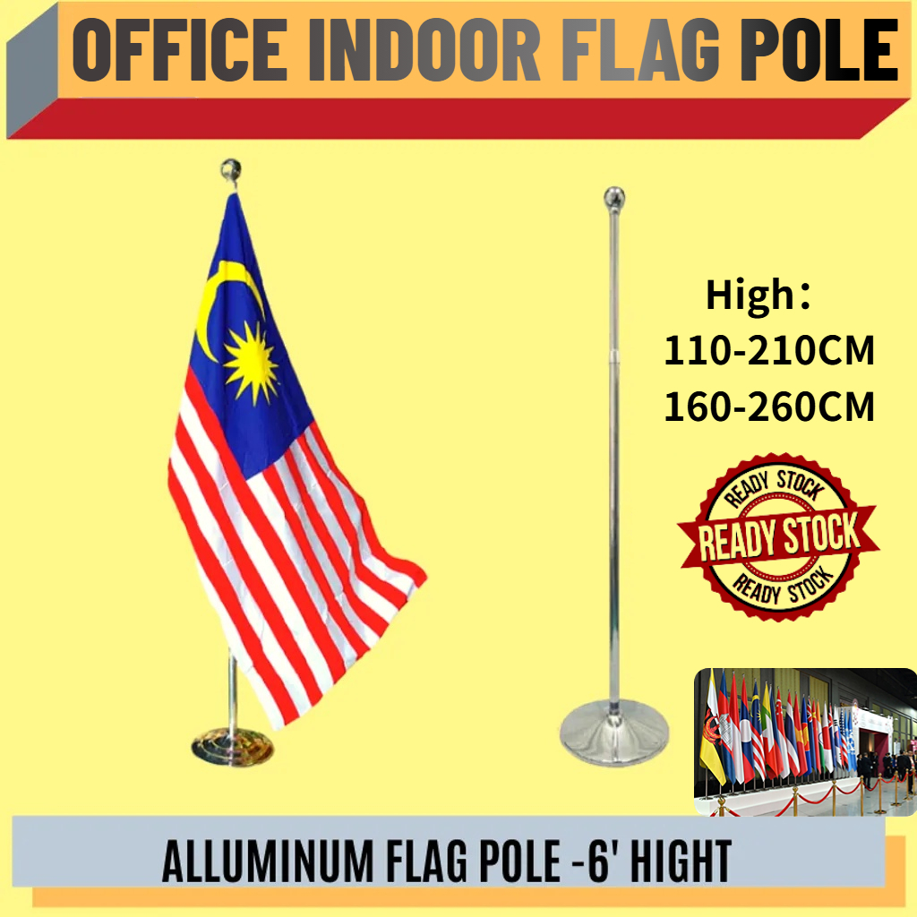 High Quality Stainless Steel 210/260cm Flag Pole With Stand Silver/gold ...