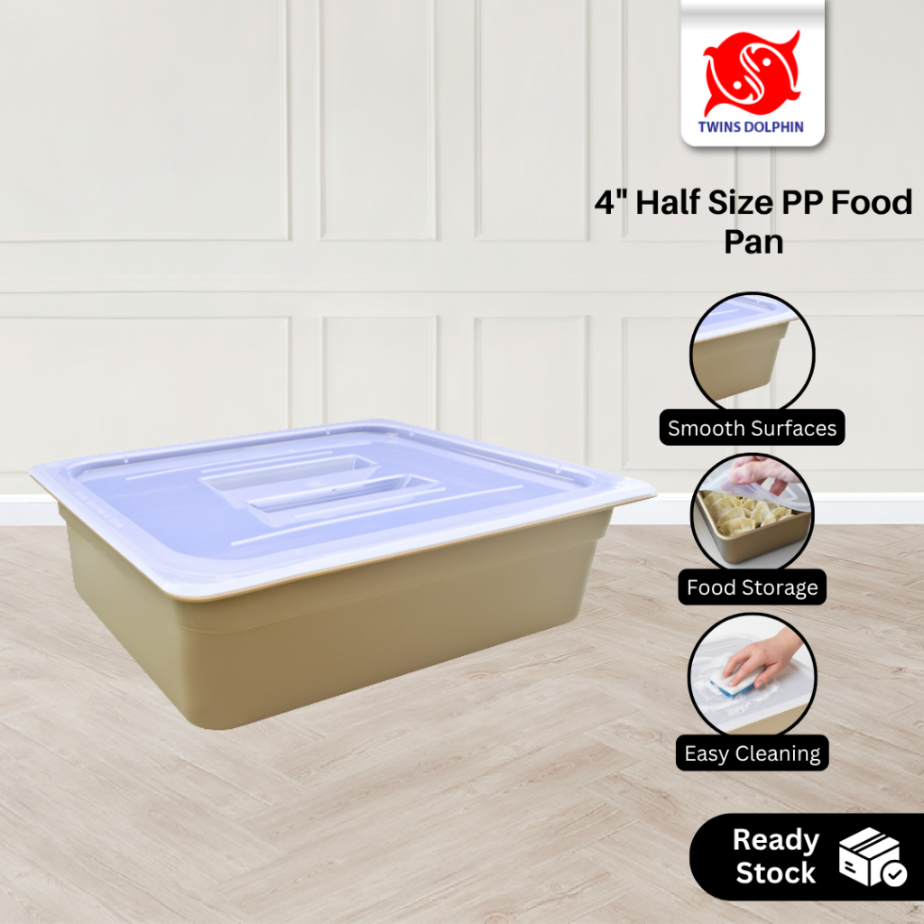 Twins Dolphin 4" Half Size PP Food Pan / PP Plastic Food Pan /Bekas ...